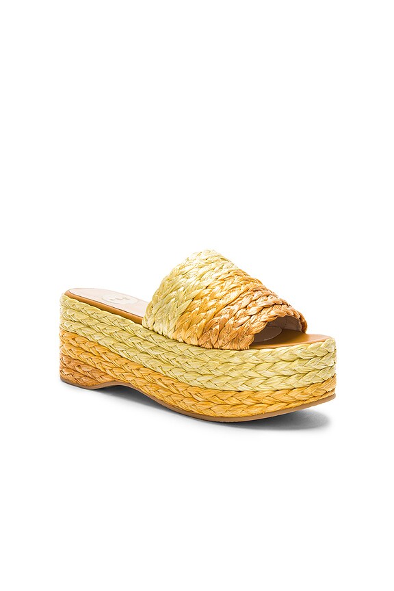 RAS Diva Sandal in Yellow Multi Metallic Raffia | REVOLVE