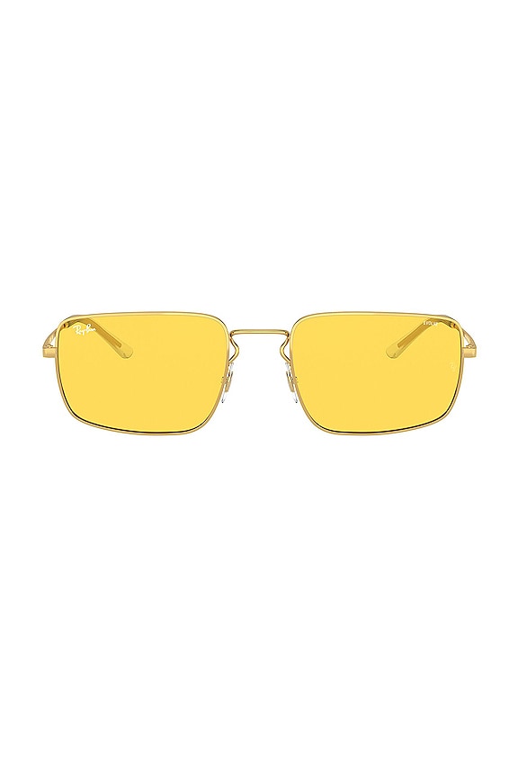Ray-Ban Evolve Rectangle in Gold & Yellow to Green | REVOLVE