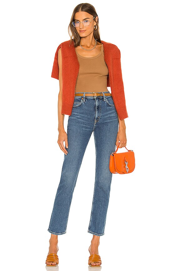 RE/DONE X Hanes Ribbed Tank in Caramel | REVOLVE