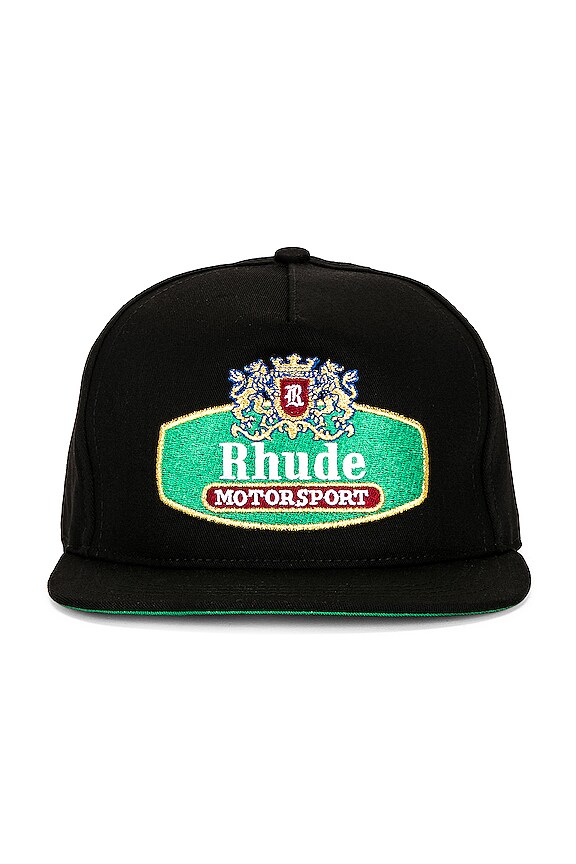 Rhude Racing Crest Hat in Black | REVOLVE