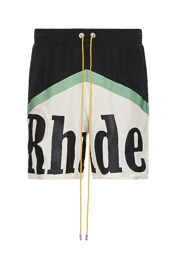 Rhude Rhude Awakening Short in Black/green/creme | REVOLVE