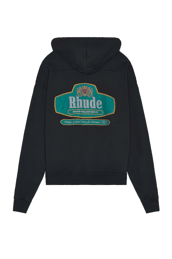 Rhude Racing Crest Hoodie in Vintage Black | REVOLVE