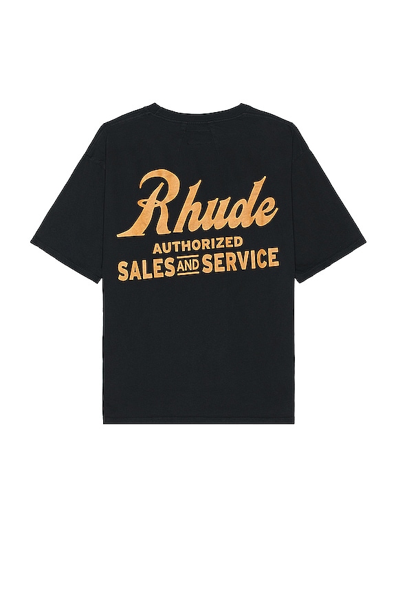 Rhude Sales And Service Tee in Vintage Black | REVOLVE