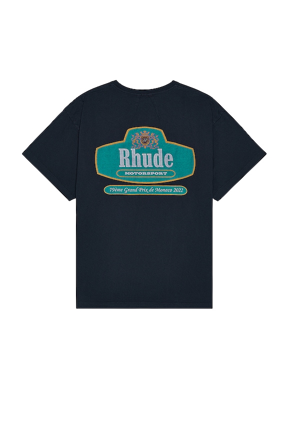 Rhude Racing Crest Tee in Vintage Black | REVOLVE