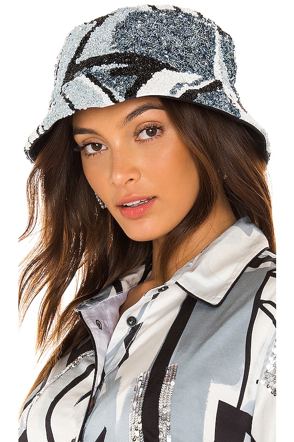 retrofete Gia Hat in Black White Graffiti | REVOLVE