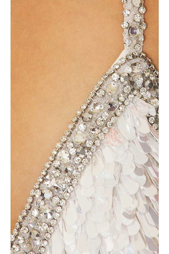 retrofete Ivana Dress in White & Silver | REVOLVE