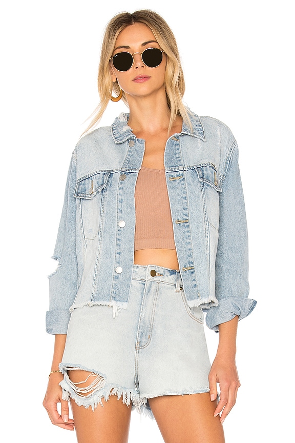 ROLLA'S Cropped Slouch Jacket in Layla Bleach | REVOLVE