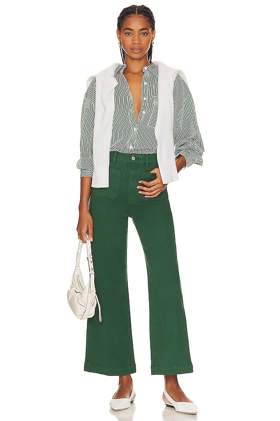 ROLLA'S Capri Stripe Becca Shirt in Basil | REVOLVE