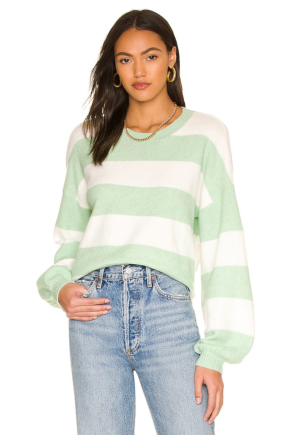 Sanctuary Eye On You Sweater in Recycle Green Stripe | REVOLVE
