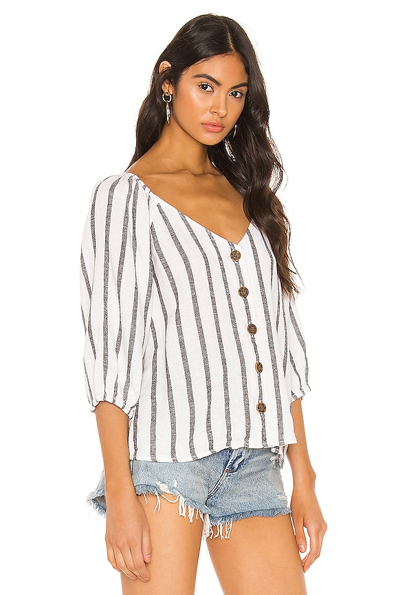 Sanctuary Modern Summer Button Front Top in Still Life Stripe | REVOLVE