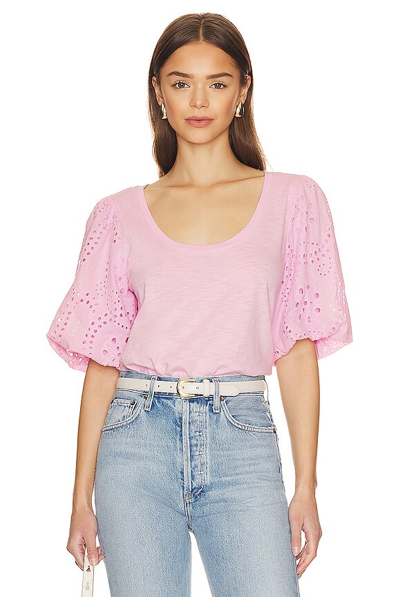 Sanctuary Willow Eyelet Tee in Pink | REVOLVE