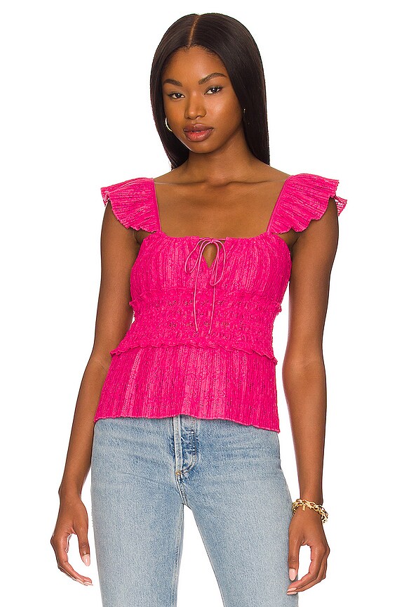 SAYLOR Navey Top in Bright Pink | REVOLVE