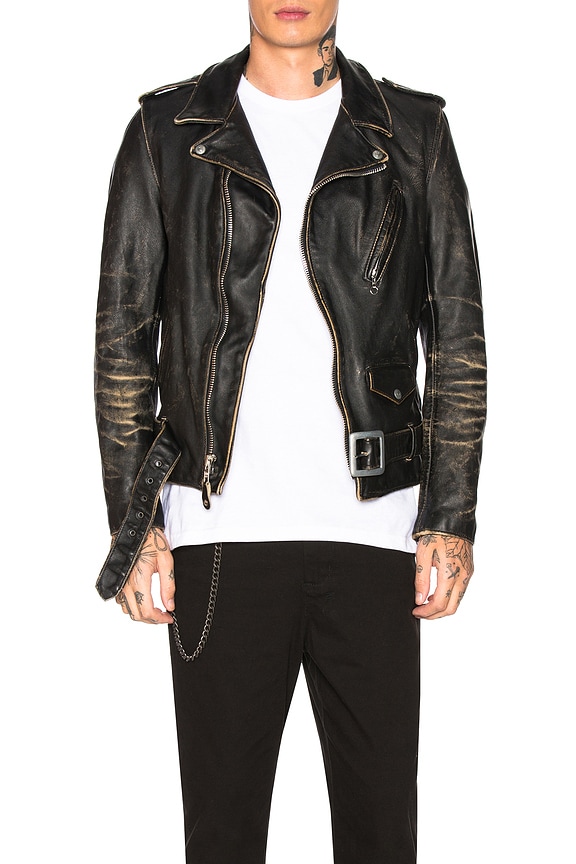 Schott Vintage Fitted Perfecto Jacket in Black | REVOLVE