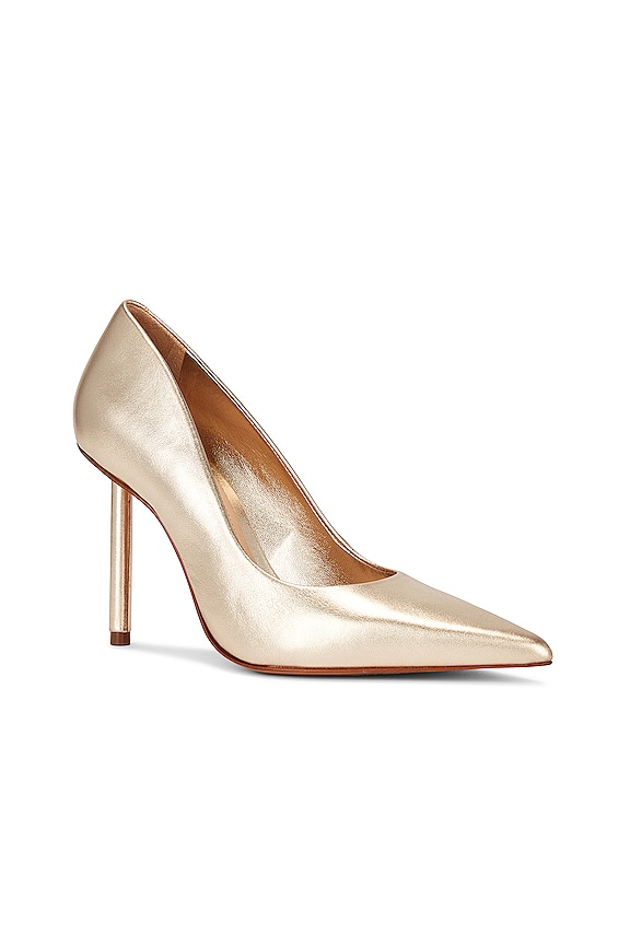 Schutz Lou Pin Heel in Platina | REVOLVE