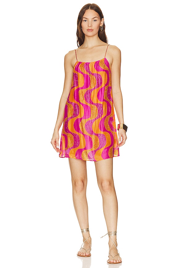 Sundress Grace Dress in Amazonia Rhinestones Fuchsia & Ora | REVOLVE