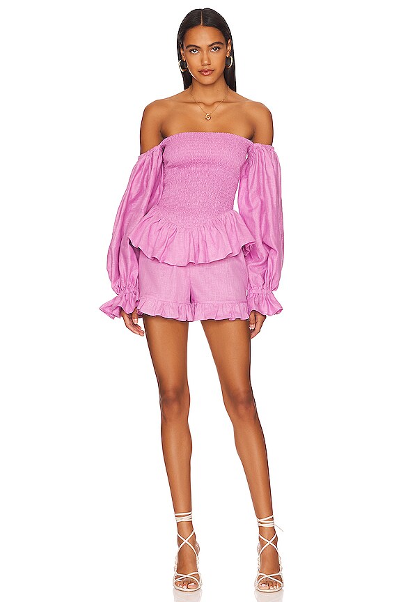 Sleeper Atlanta Linen Lounge Suit in Pink | REVOLVE