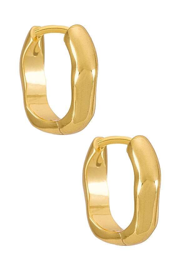 SHASHI Liquid Metal Hoop Earring in Gold | REVOLVE