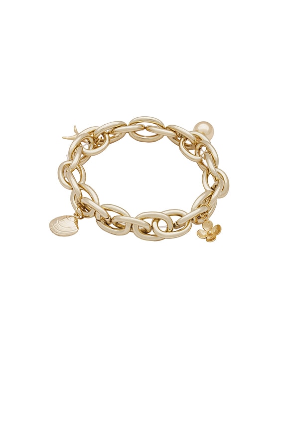 SHASHI Command Chain Charm Bracelet in Gold | REVOLVE