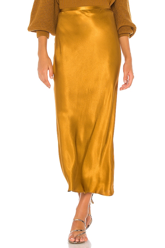Shona Joy Wright Bias Midi Skirt in Ochre | REVOLVE