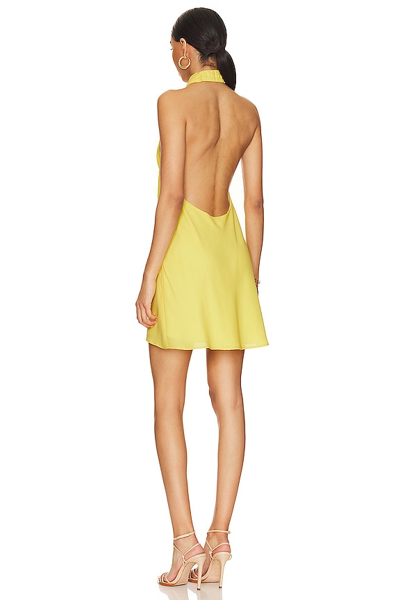 Show Me Your Mumu Jasmine Halter Mini Dress in Bright Yellow | REVOLVE