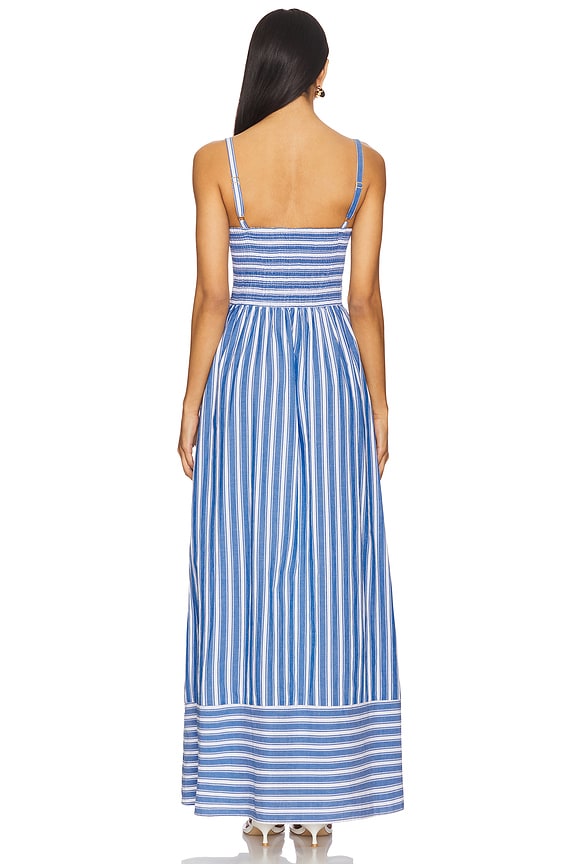 Show Me Your Mumu Dixie Maxi Dress in Coastal Blue Stripe | REVOLVE