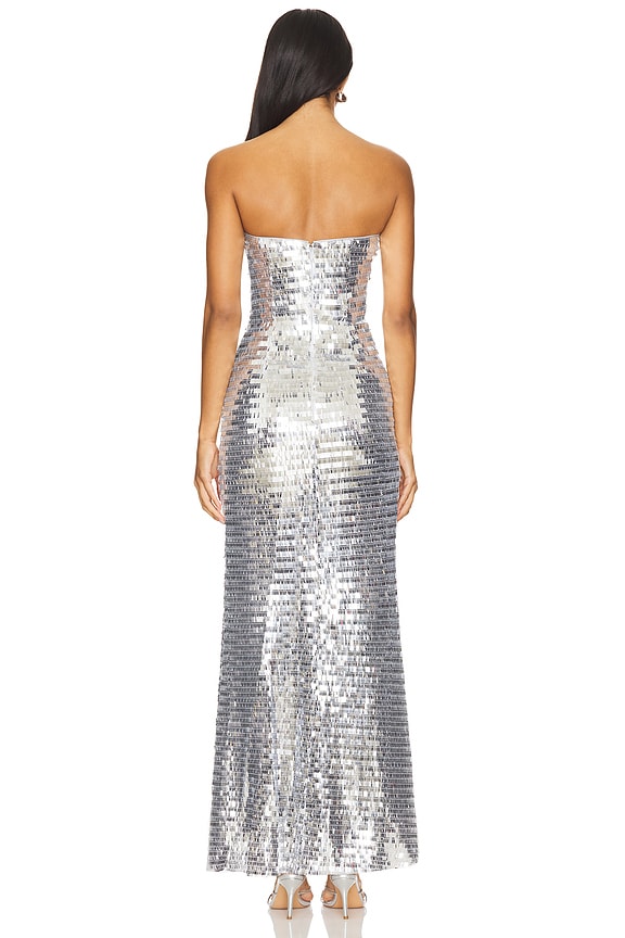 SIMONMILLER Sculpty Strapless Sequin Dress in Satellite Silver | REVOLVE