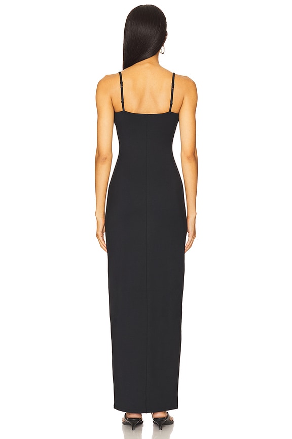SKIMS Smooth Layers Skimpy Scoop Neck Dress in Obsidian | REVOLVE