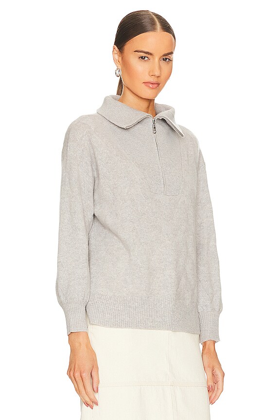 Skin Poppy Half Zip Sweater in Light Heather Grey | REVOLVE