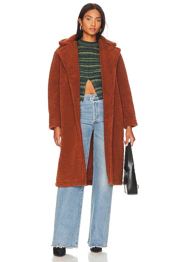 Steve Madden Saide Sherpa Jacket in Mocha Bisque | REVOLVE