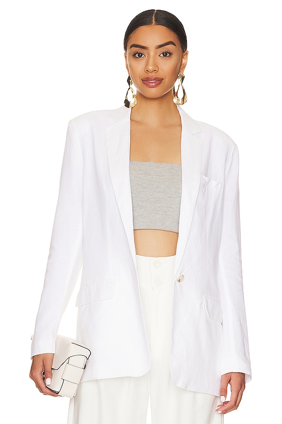 Steve Madden Linen On the Edge Blazer in Optic White | REVOLVE