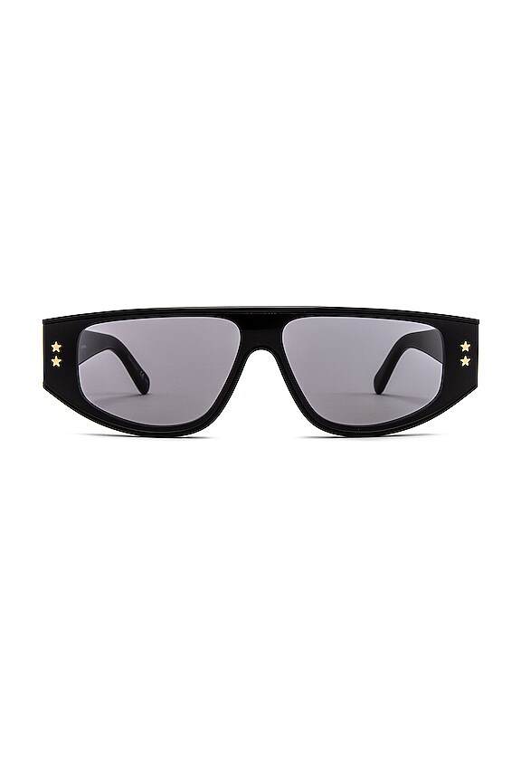 Stella McCartney Iconic Star Flat Top in Shiny Black & Smoke | REVOLVE