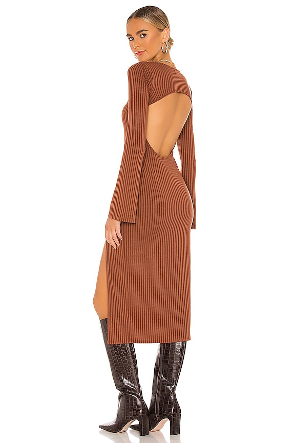 Song of Style Marney Midi Dress in Rust Brown | REVOLVE