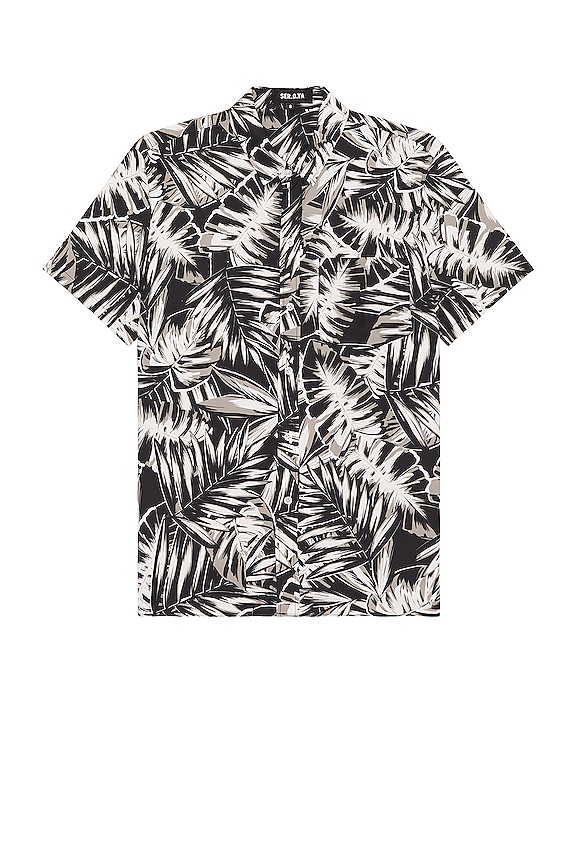 SEROYA Warren Button Down in Black Palm | REVOLVE