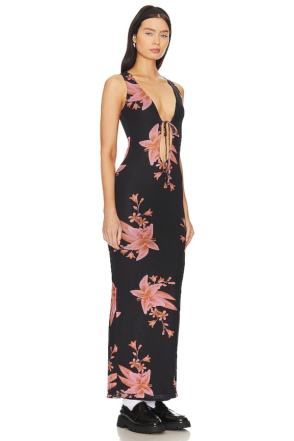 superdown Ellery Tie Front Dress in black | REVOLVE