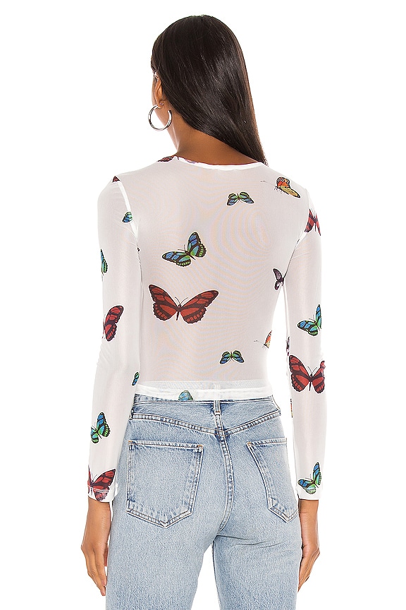 Superdown Ari Butterfly Mesh Top | superdown