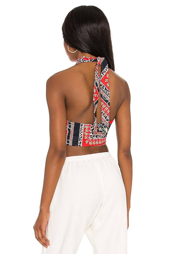 superdown Alondra Halter Wrap Top in Red Scarf | REVOLVE