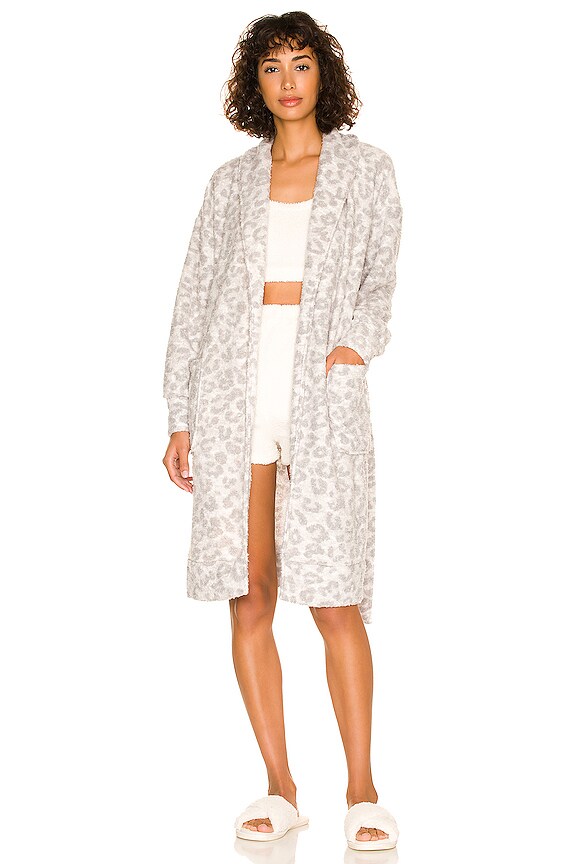 Splendid Fuzzy Cozy PJ Robe in Grey Leopard | REVOLVE