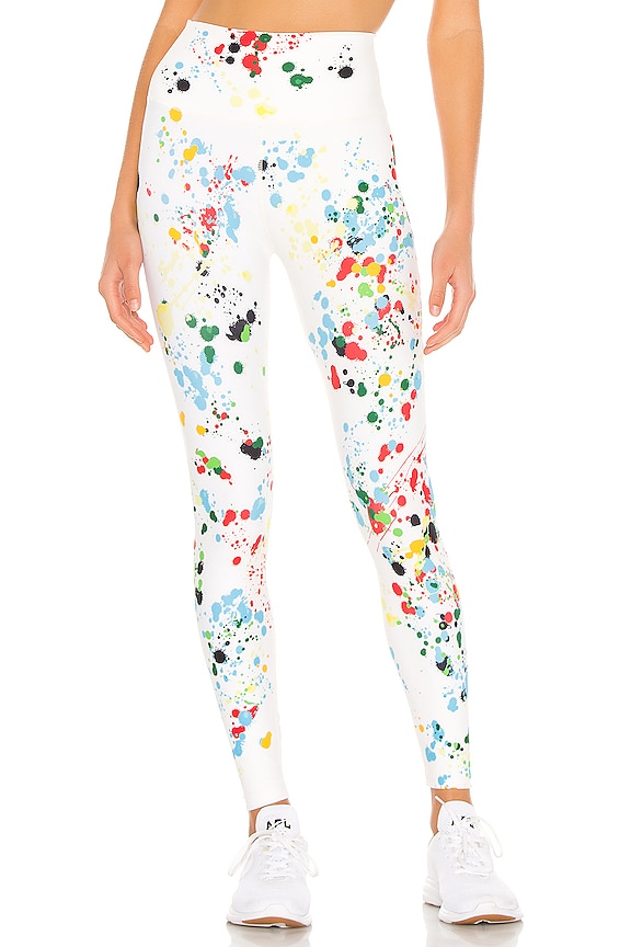 Splits59 Ava High Waist Techflex 7/8 Legging in Off White Splatter ...