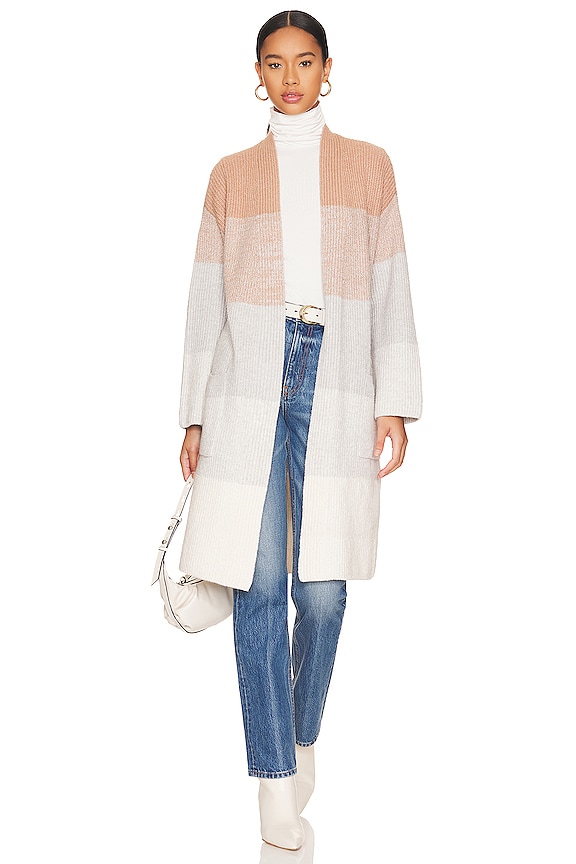 Spiritual Gangster Marled Lurex Cardigan in Camel, Heather Ash, & Stone ...