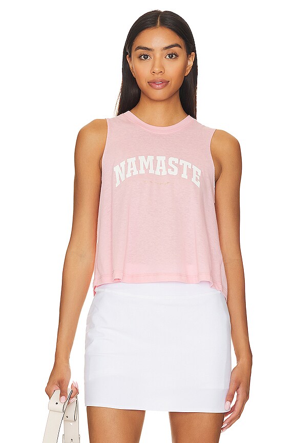 Spiritual Gangster Namaste Crop Tank in Peony Heather | REVOLVE