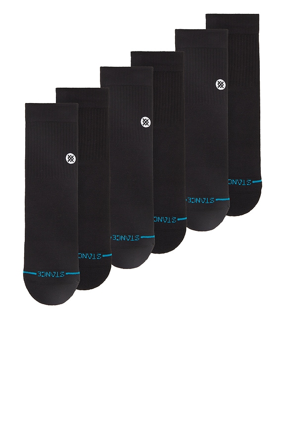 Stance Icon Quarter 3 Pack Socks in Black | REVOLVE