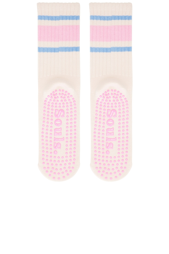 Souls. Pink Retro Grip Socks in Pink | REVOLVE