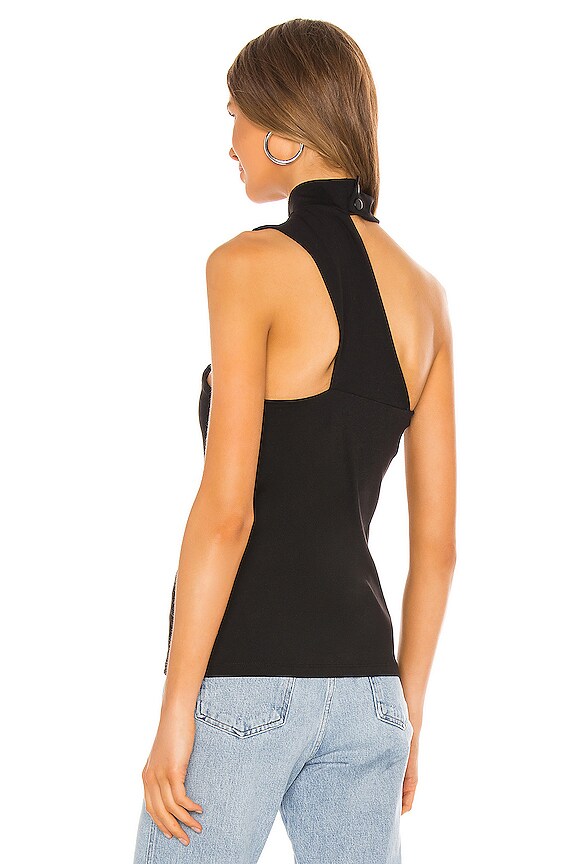 Susana Monaco Diagonal Strap Neck Band Top in Black | REVOLVE