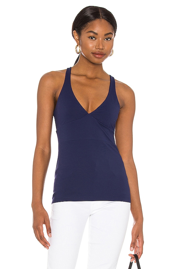 Susana Monaco Cross Strap Back Tank in Deep Sea | REVOLVE