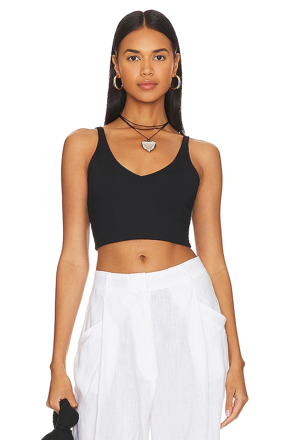 Susana Monaco Very V Crop Top in Black | REVOLVE