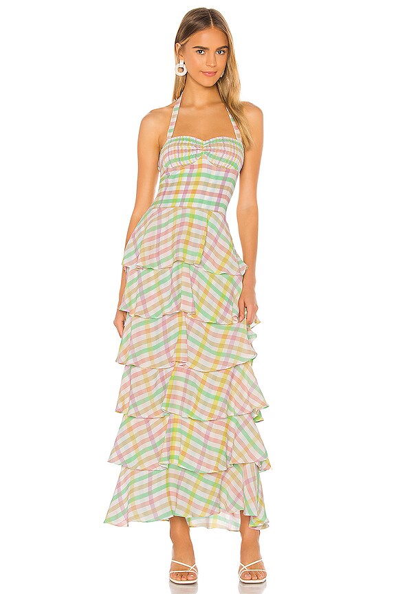 SWF Ruffle Maxi Dress in Pastel Gingham | REVOLVE