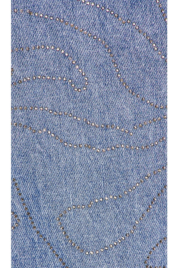 ROTATE Rhinestone Denim Dress in Light Blue Denim | REVOLVE