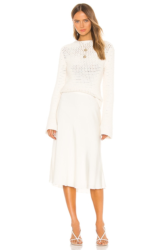 Theory Mesh Knit Sweater in Natural | REVOLVE