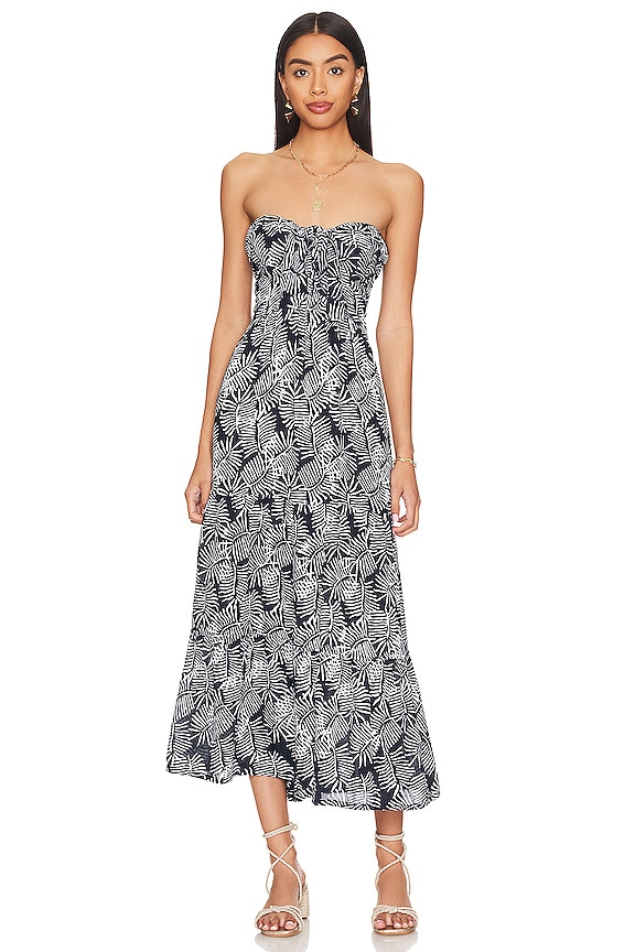 Tiare Hawaii Lei Maxi Dress in Batik Kauai Palms Navy White | REVOLVE