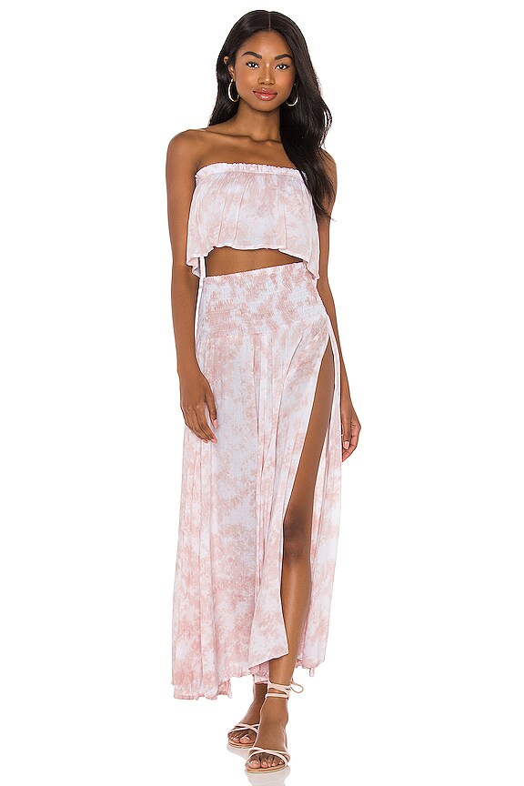 Tiare Hawaii Flutter Crop Top in Mauve Big Smoke | REVOLVE